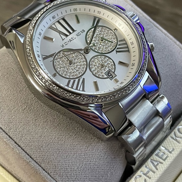 Michael Kors | Accessories | Michael Kors Bradshaw Silvertone Crystal ...
